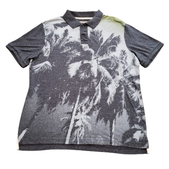 Roebuck & Co. | Shirts | Roebuck Co Palm Tree Polo Shirt Blue Navy Mens ...